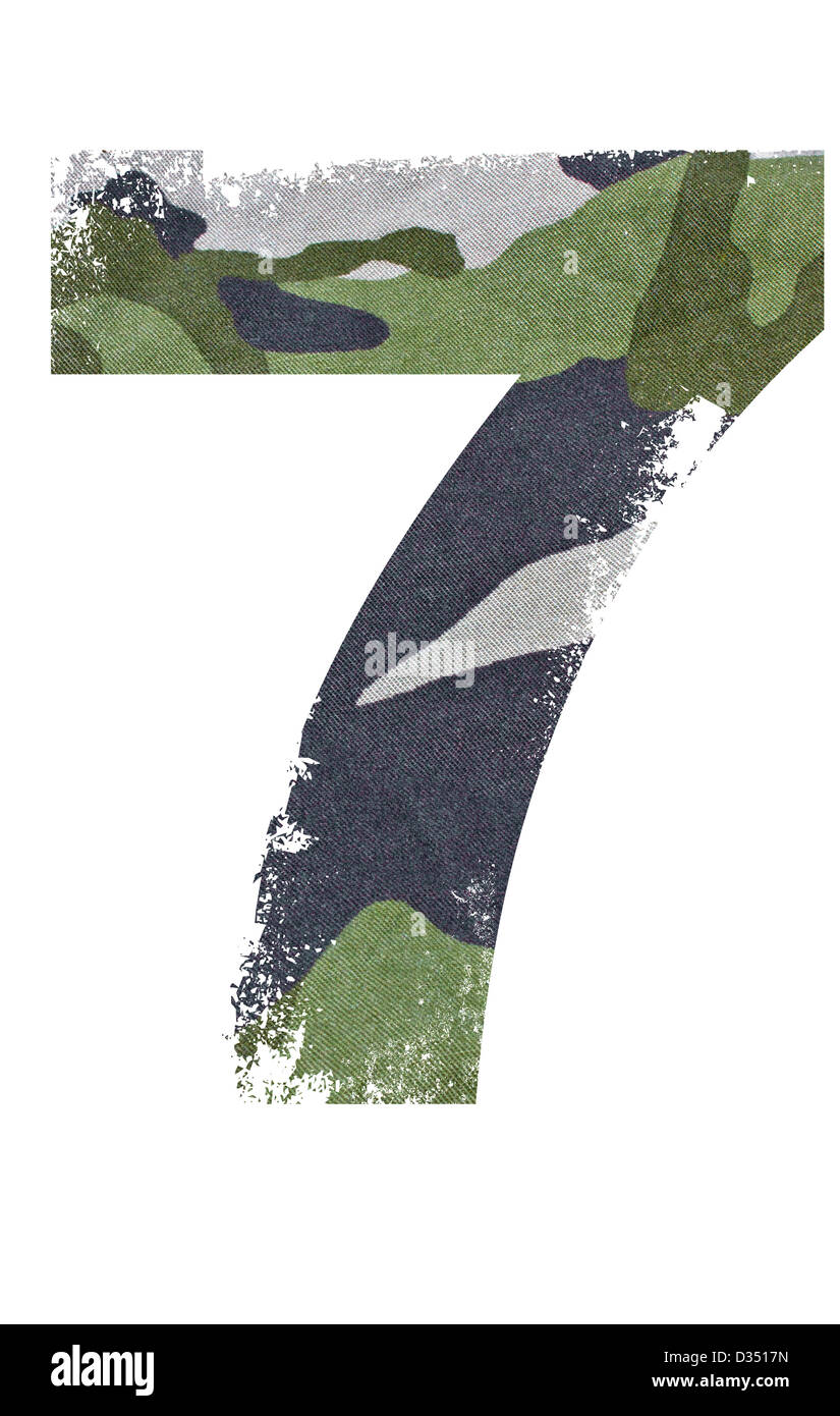 Number from military fabric texture on white hi-res stock photography ...