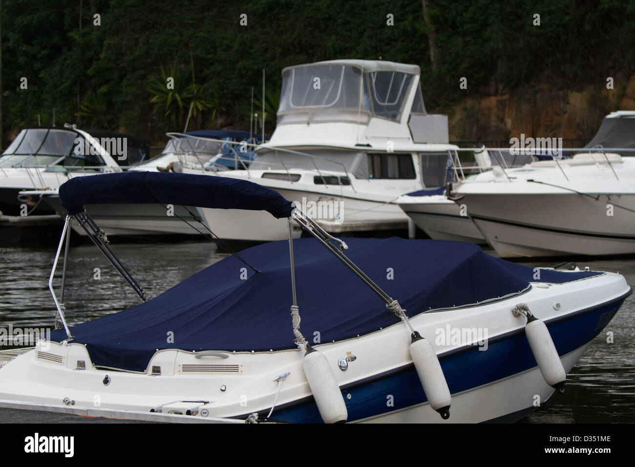 blue luxury boat Stock Photo - Alamy