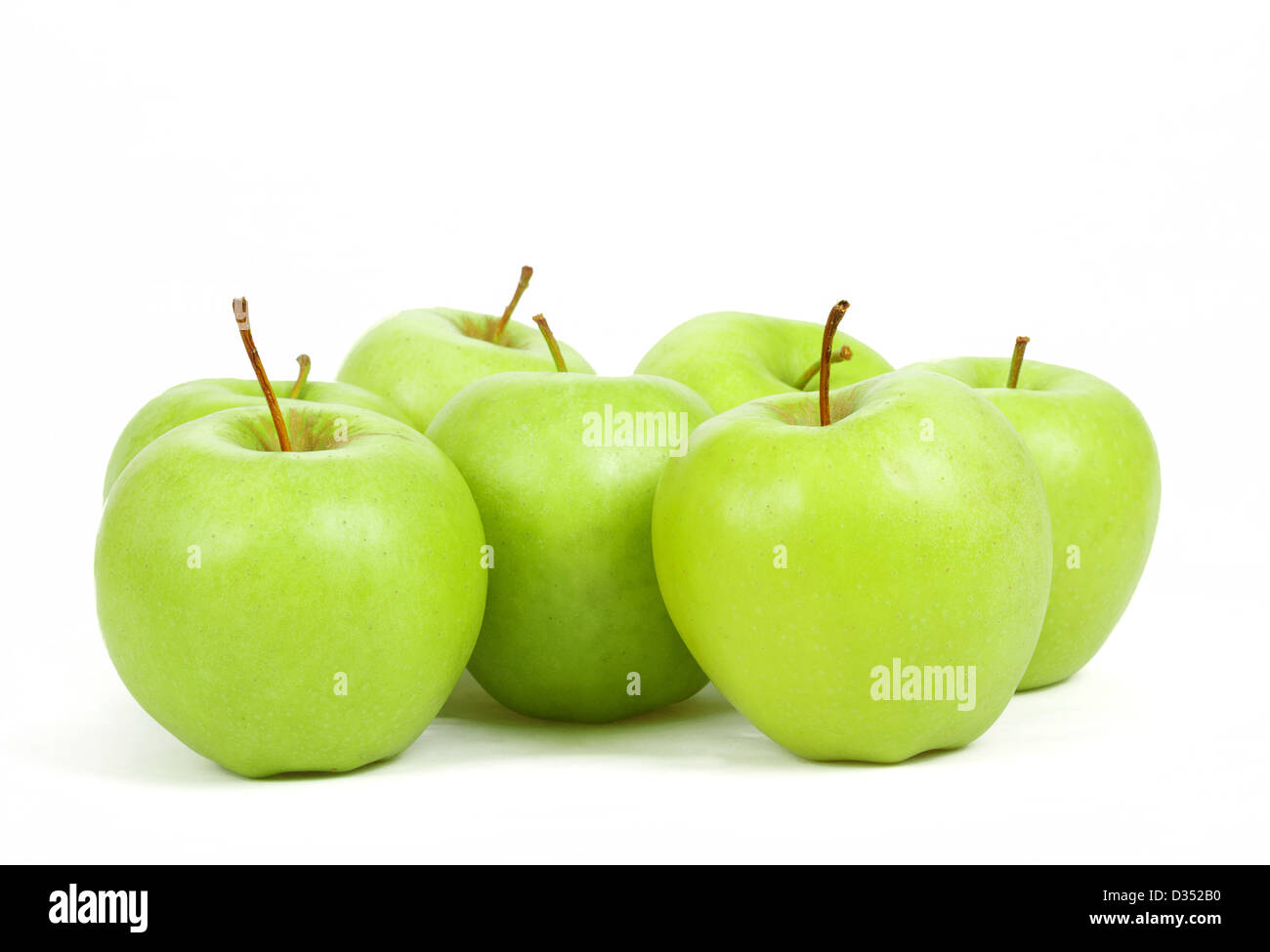 fresh seven green apples isolated on a white background Stock Photo - Alamy
