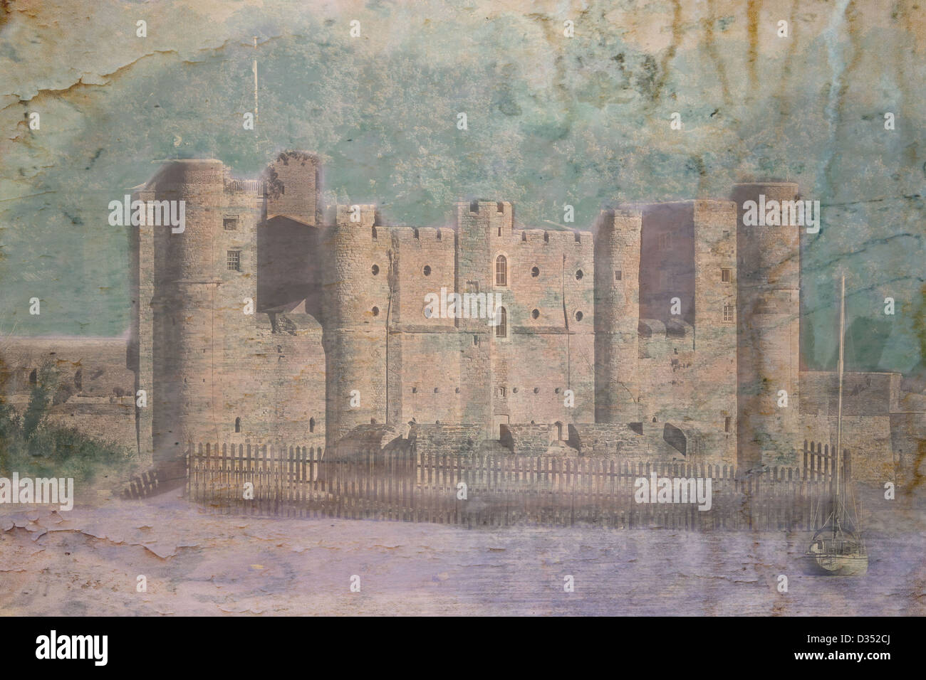 Interpretation of Upnor Castle as seen from Gillingham Stock Photo - Alamy