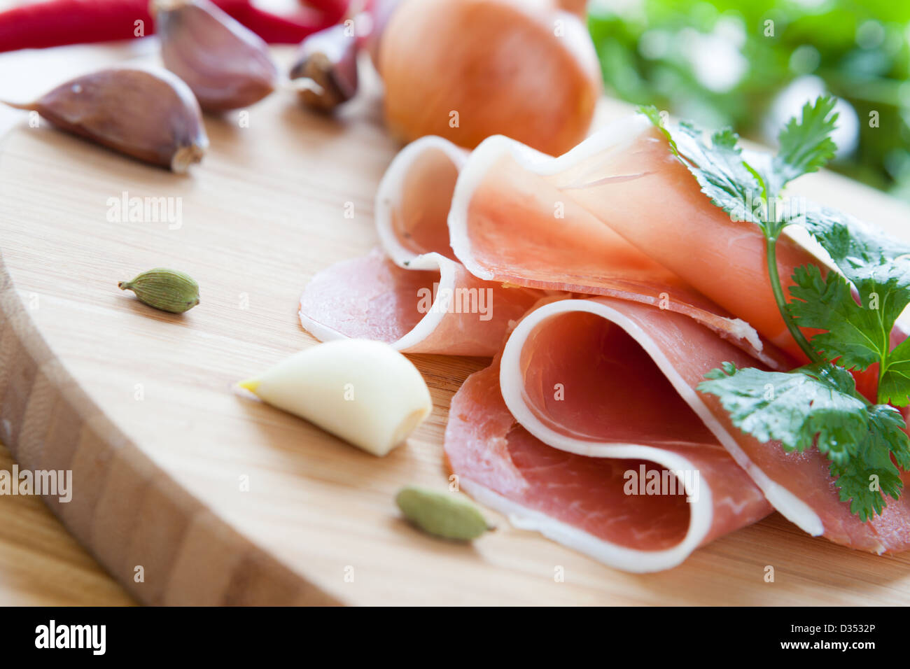 Sliced ham spices hi-res stock photography and images - Alamy