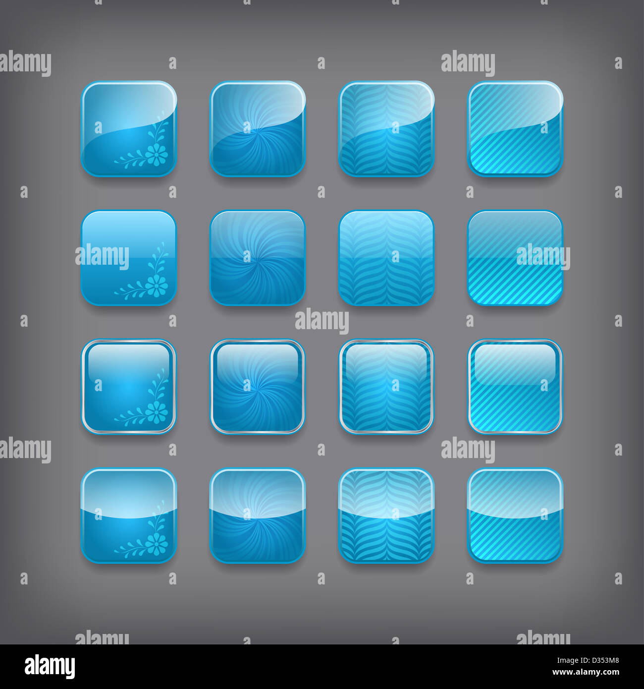 Set of blank blue buttons for you design or app Stock Photo - Alamy