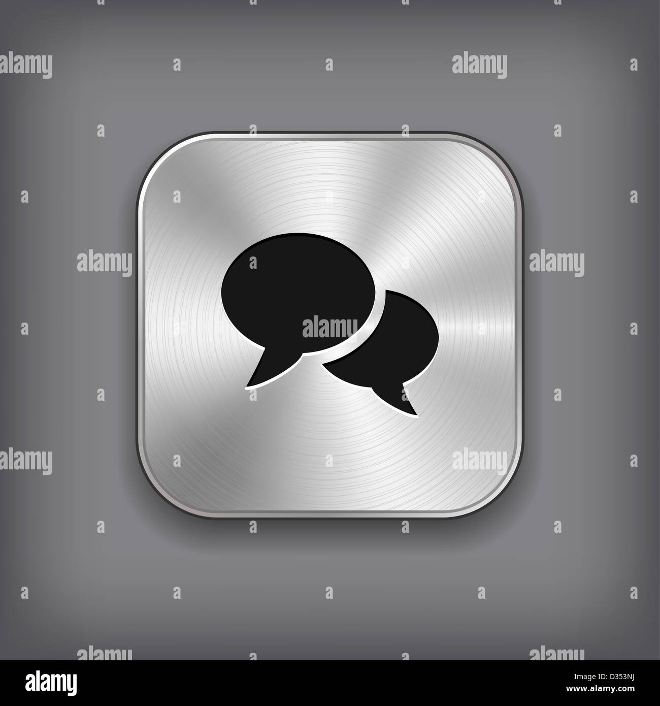 Speech icon - metal app button Stock Photo - Alamy
