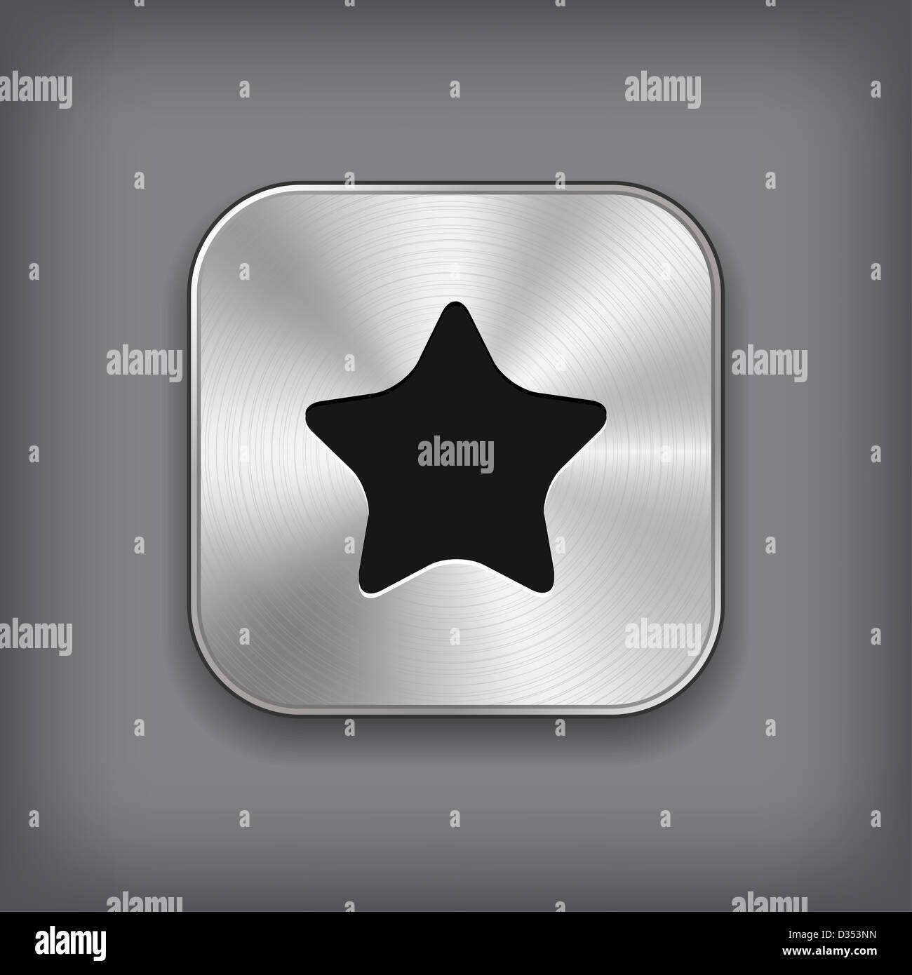 Star icon - metal app button Stock Photo - Alamy
