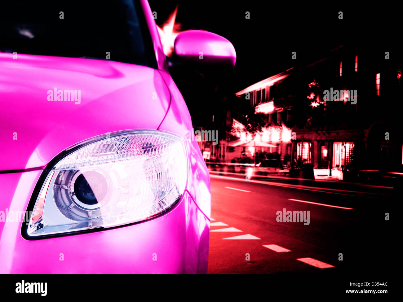 Great Car - Front side, half. On the road Stock Photo - Alamy