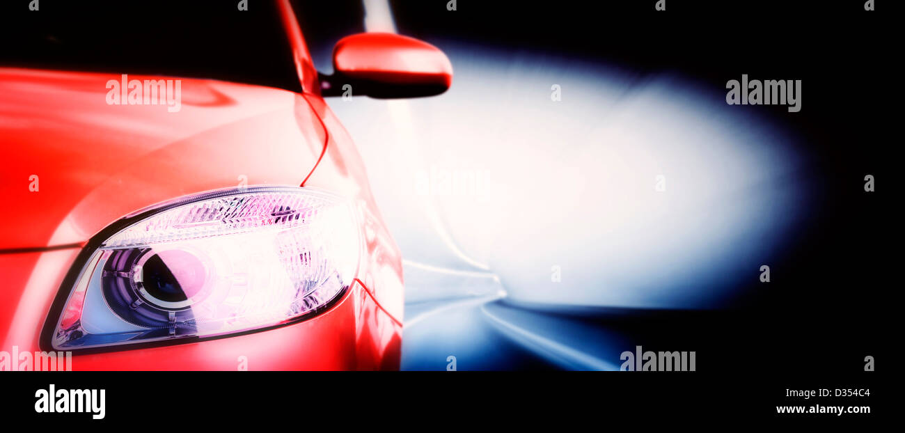 Great Car - Front side, half. On the road Stock Photo - Alamy