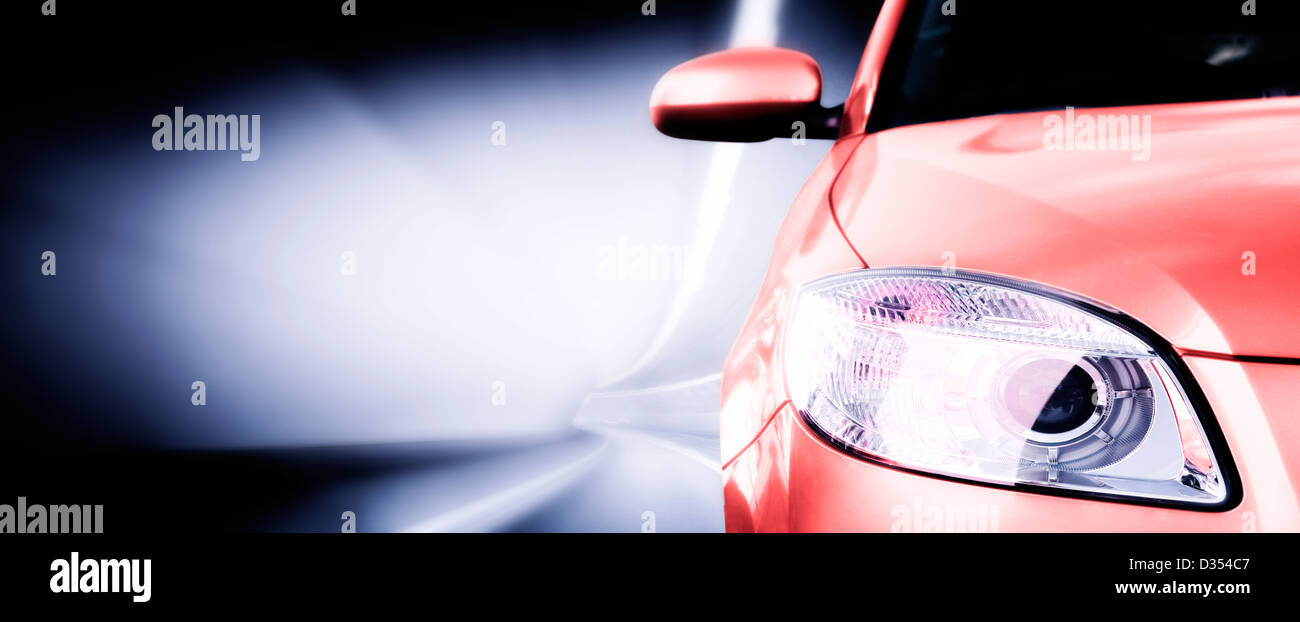 Great Car - Front side, half. On the road Stock Photo - Alamy