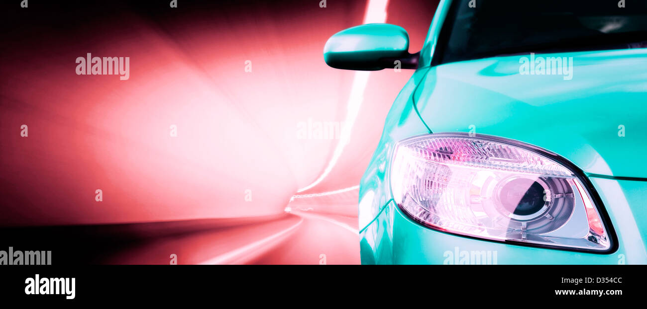 Great Car - Front side, half. On the road Stock Photo - Alamy