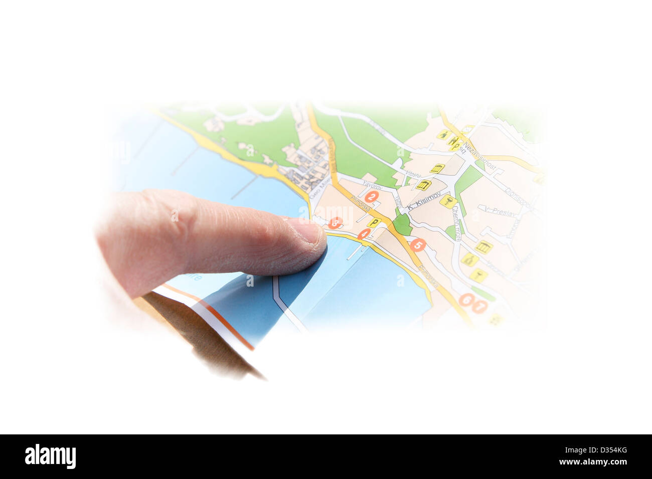 Man checking a city map Stock Photo - Alamy