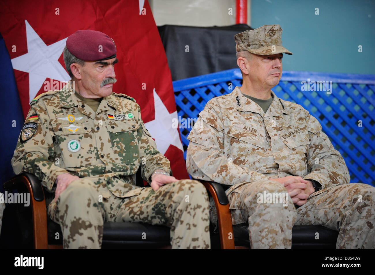US Marine General John Allen with the Afghan Minister of Defense ...