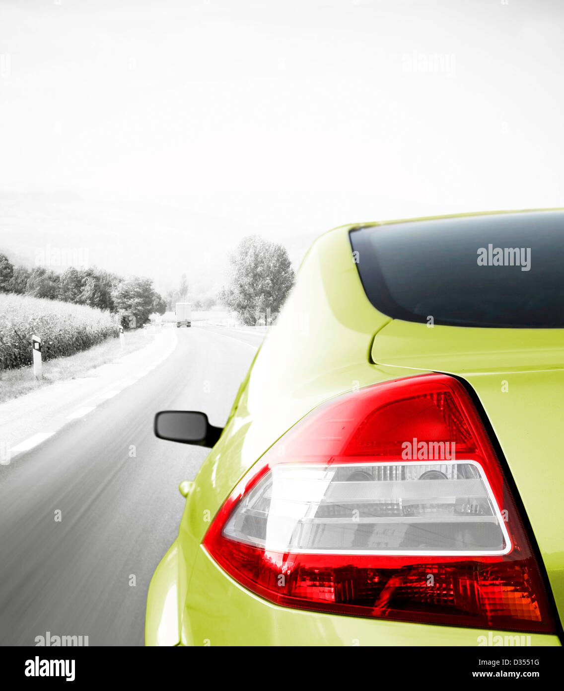 Car detail - back side, half. On the road Stock Photo - Alamy