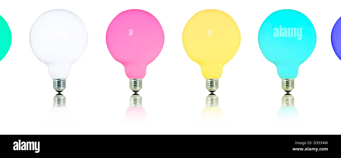 Multicolor bulb isolated on white Stock Photo - Alamy