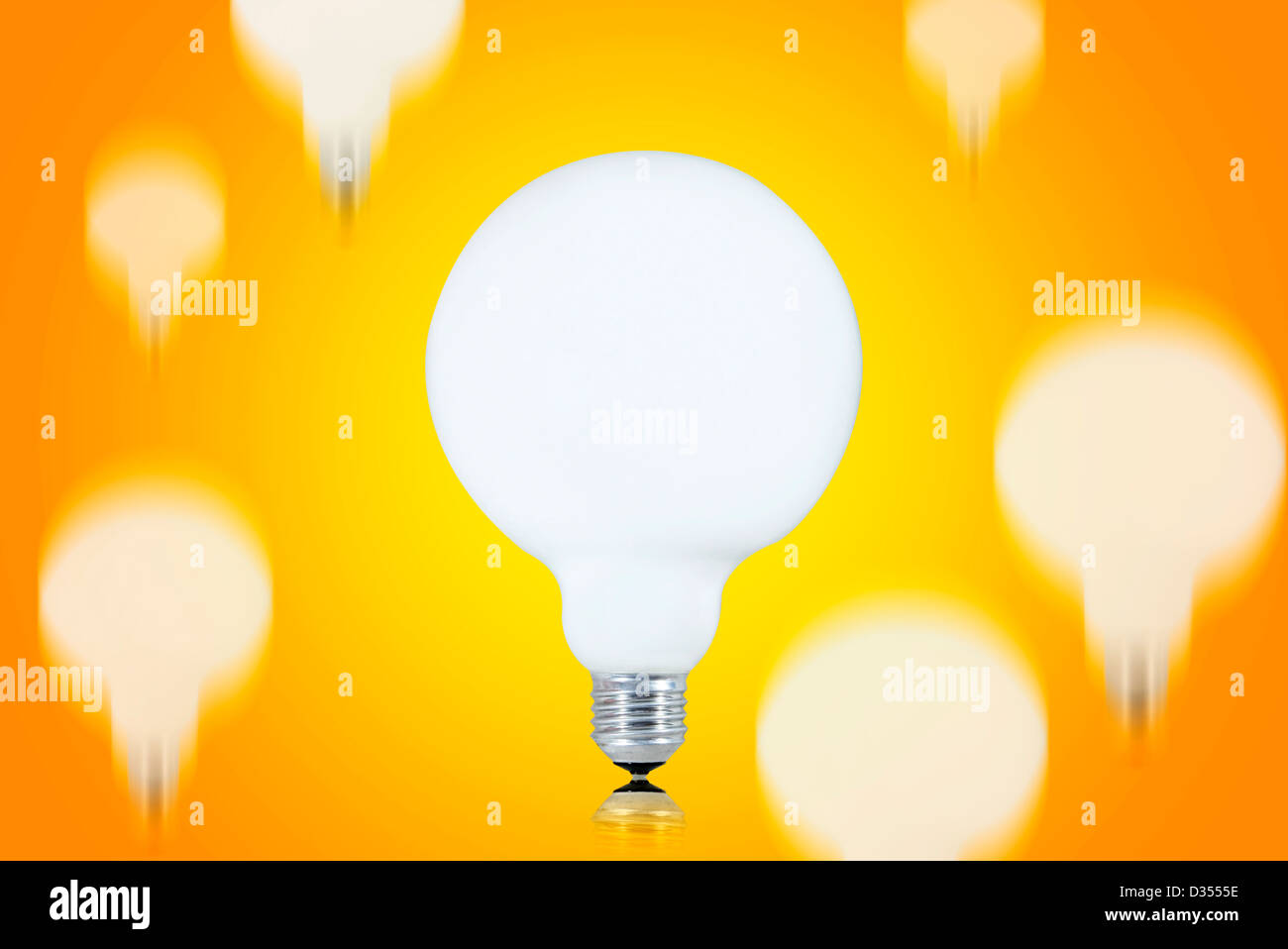 Picture of white bulbs falling Stock Photo - Alamy