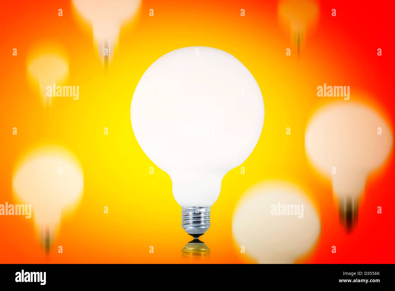 Picture of white bulbs falling Stock Photo - Alamy