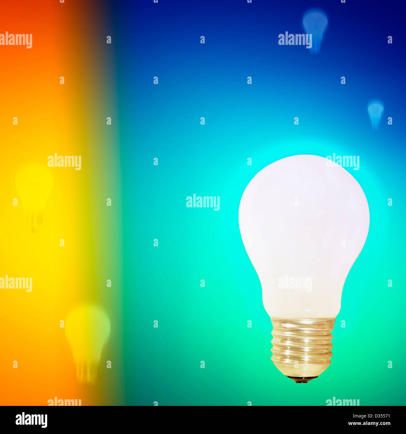 Picture of white bulbs falling Stock Photo - Alamy