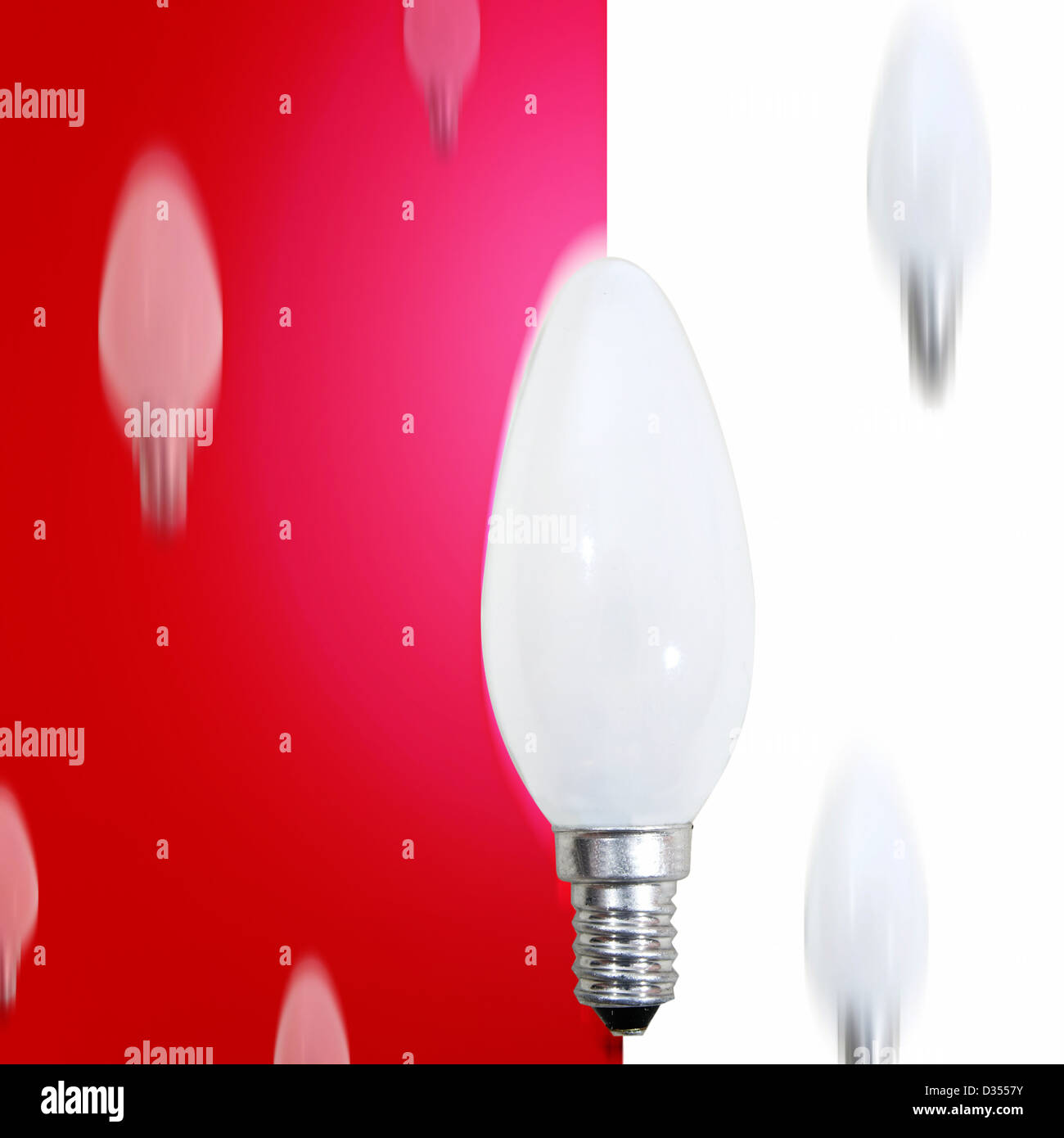 Picture of white bulbs falling Stock Photo - Alamy