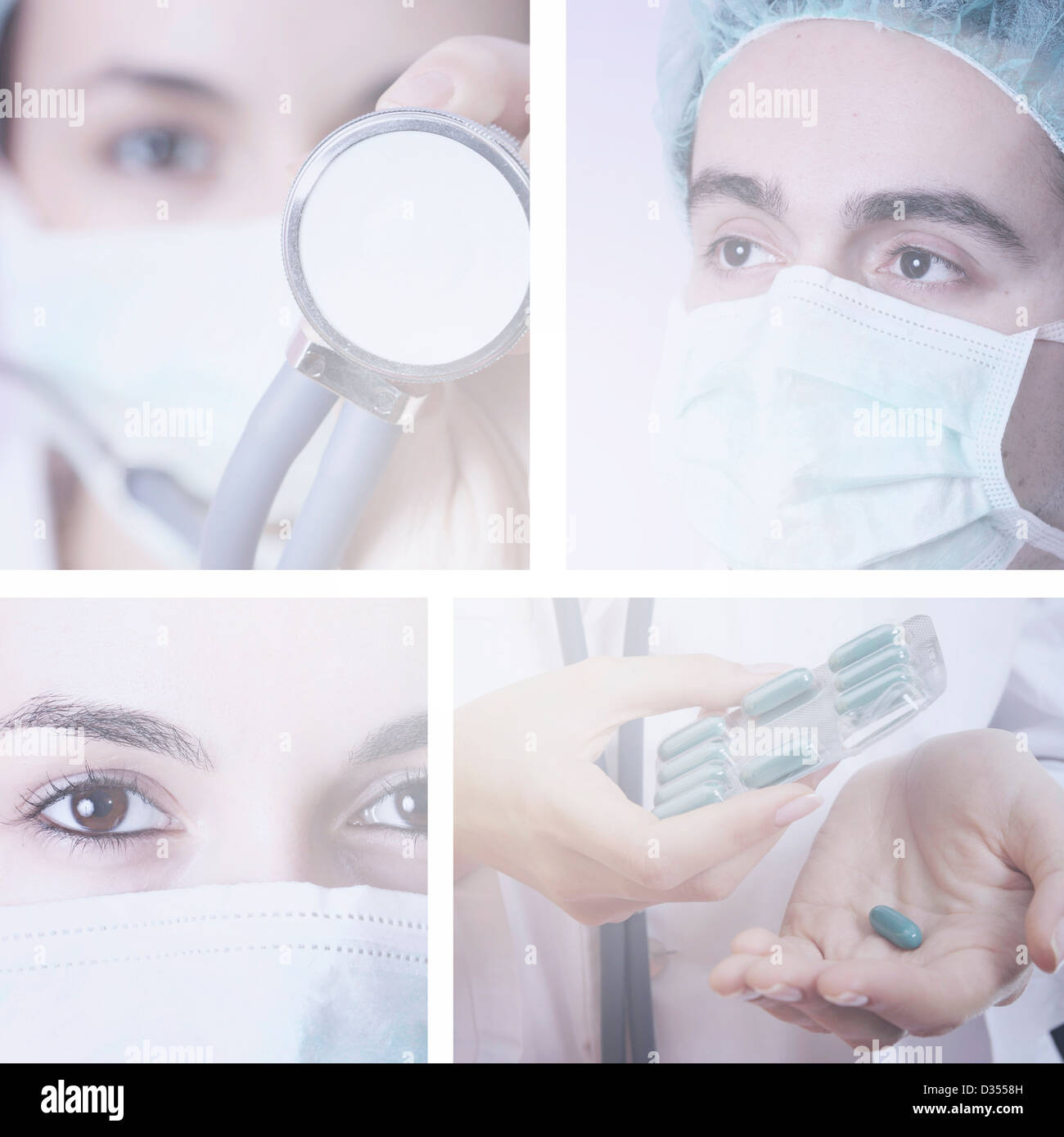 Professional young doctors at work. Collage Stock Photo - Alamy