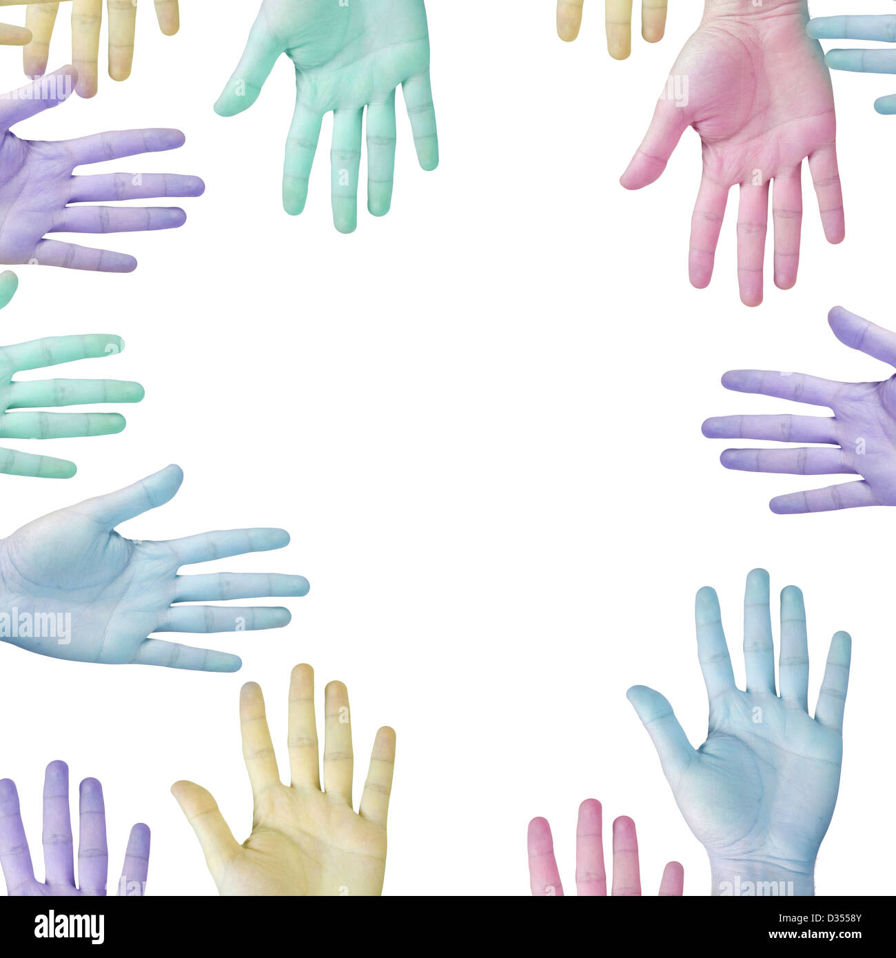 Many hands isolated on a white background Stock Photo - Alamy