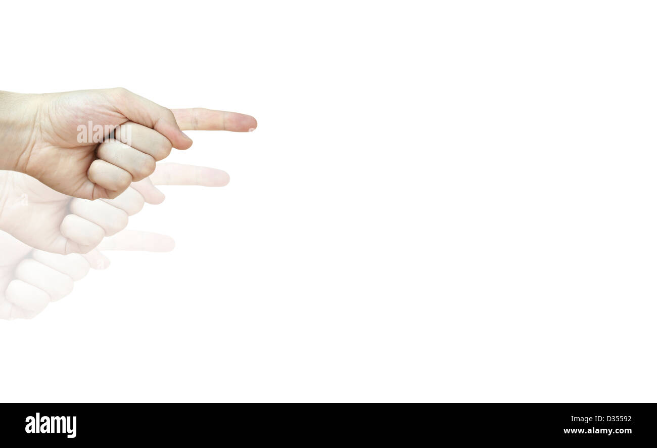 A finger sign showing where to go Stock Photo - Alamy