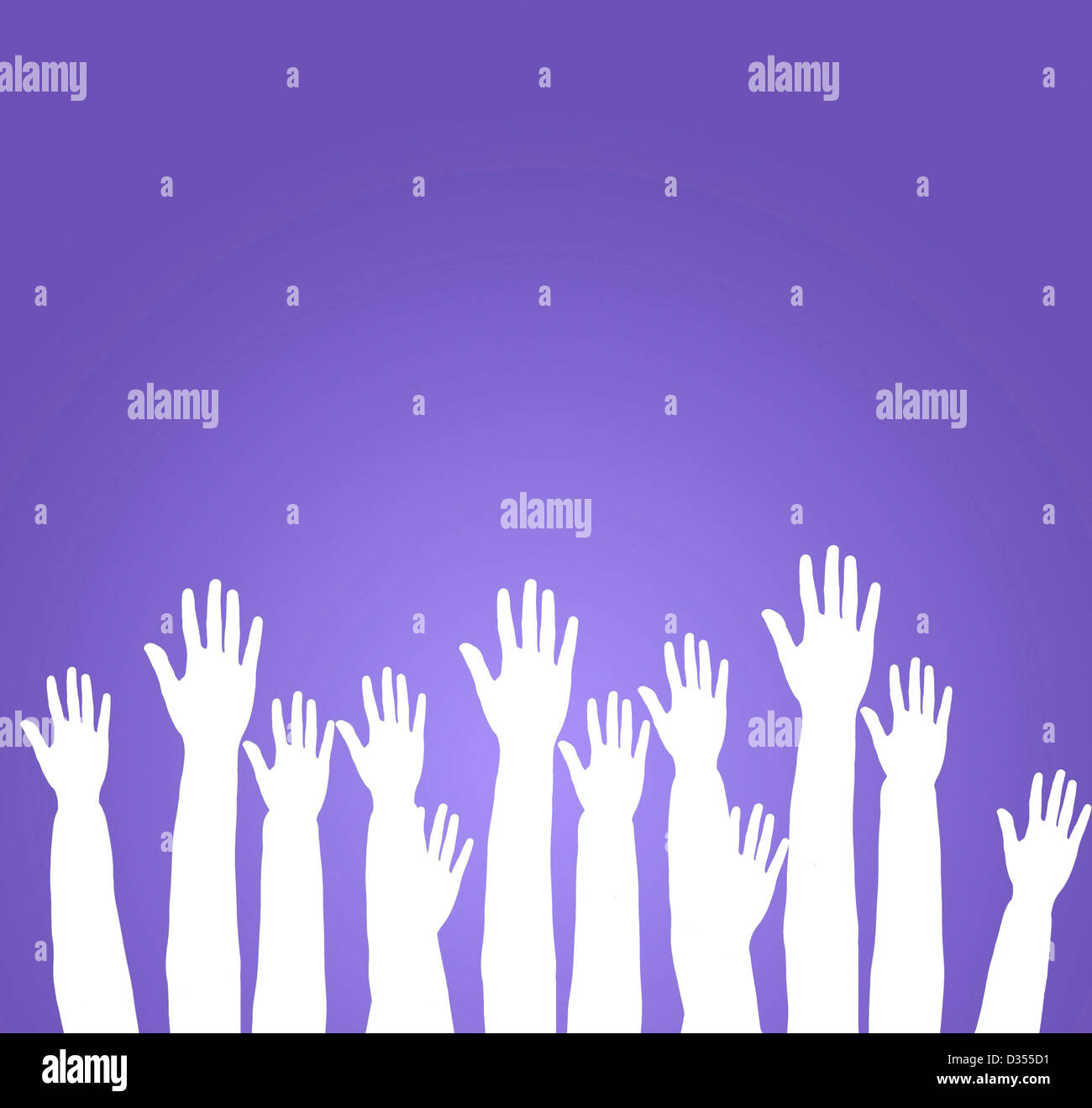 Lots of hands up, at a party. Isolated Stock Photo - Alamy