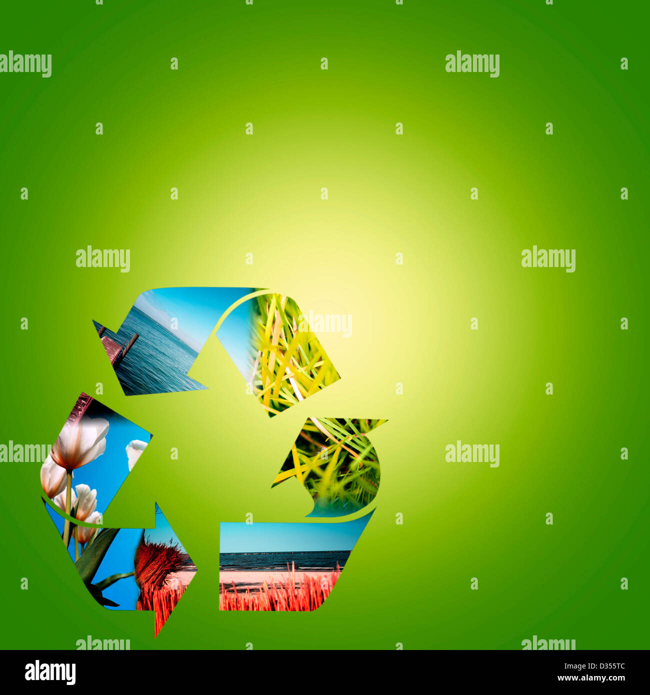Recycle sign. Green sign isolated Stock Photo - Alamy