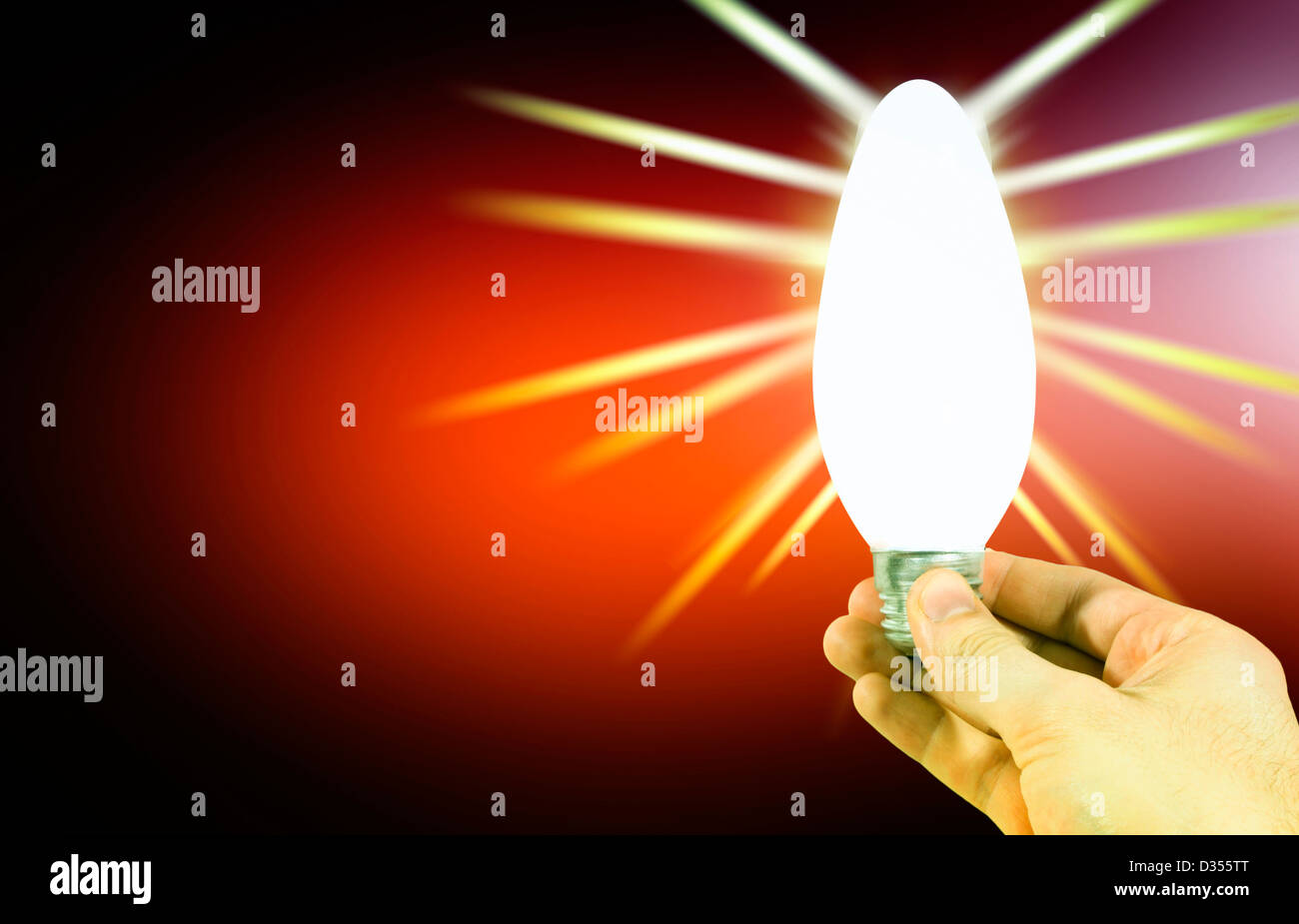Light bulb in a man's hand Stock Photo - Alamy
