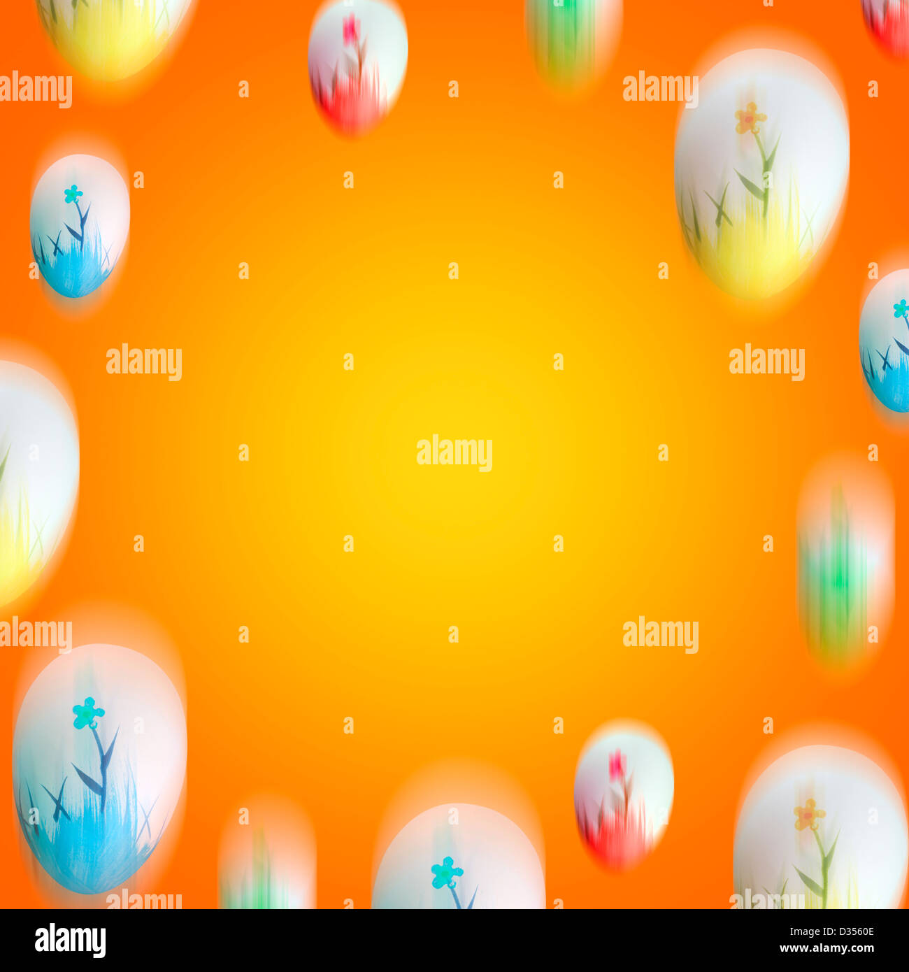 Falling easter eggs - well painted - raining Stock Photo - Alamy