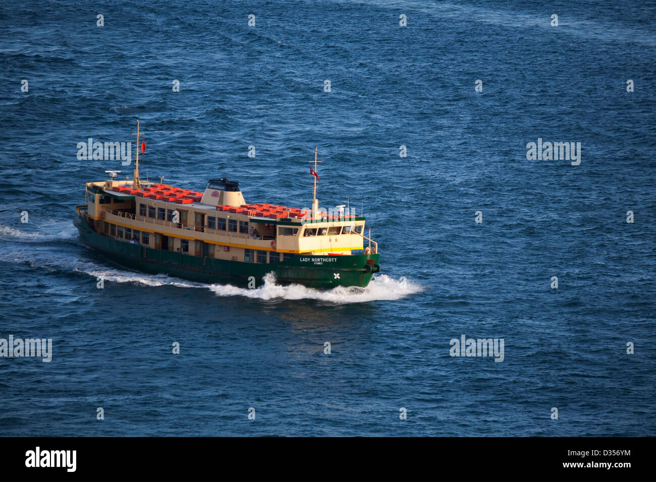 Sydney Harbour Ferry Lady Northcott crossing Sydney harbour to Circular ...