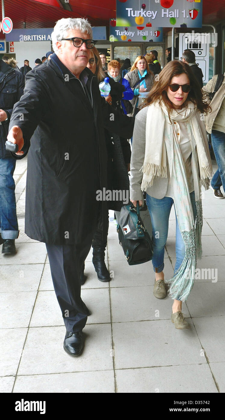British actress Anna Friel (R) arrives at Airport Tegel for the 63rd ...