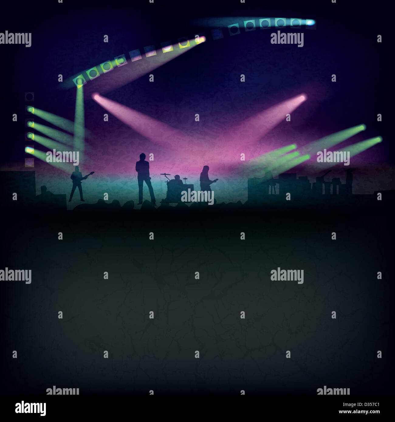 abstract background with music stage and rock group Stock Photo - Alamy