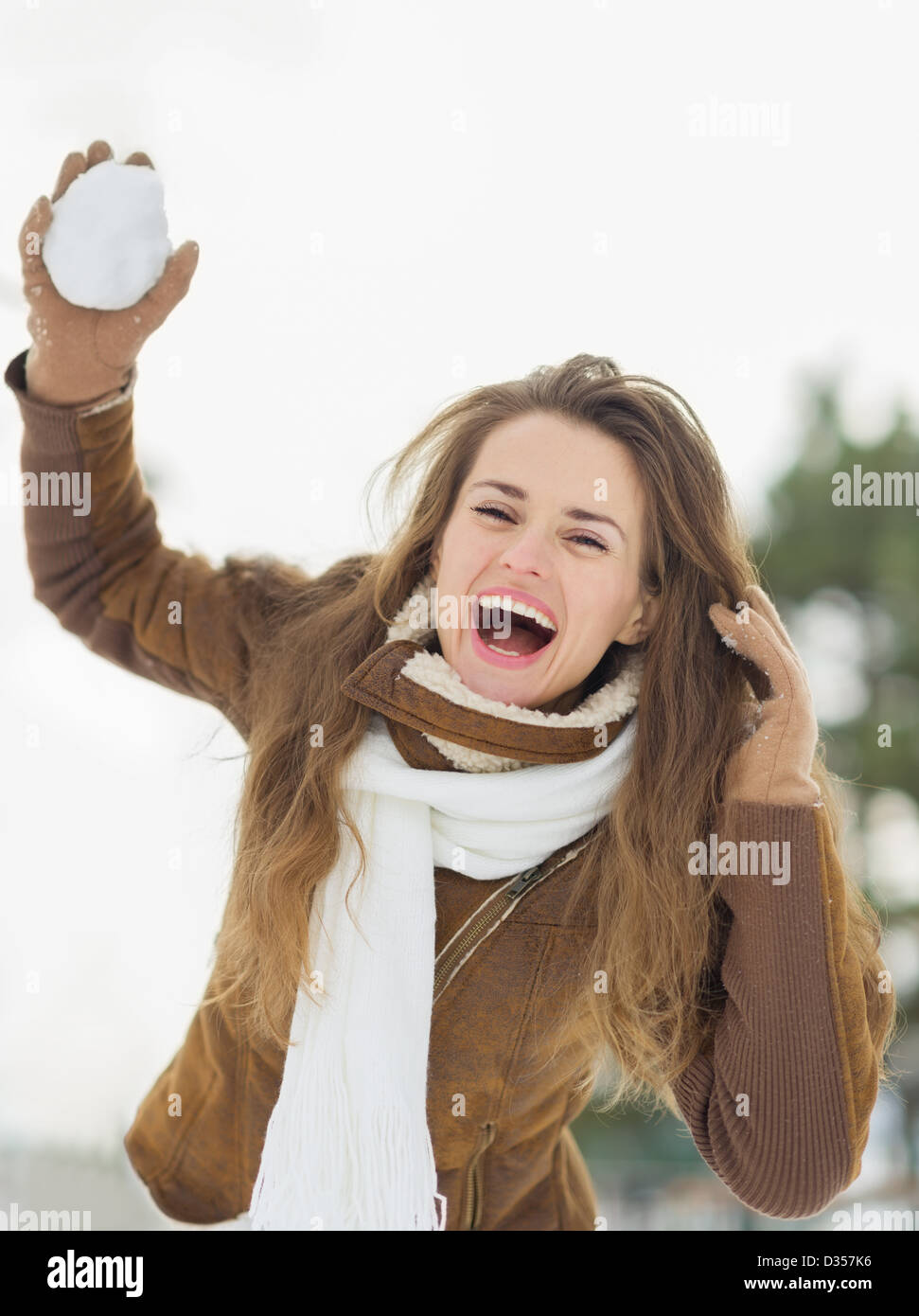 Throwing snow ball hi-res stock photography and images - Alamy