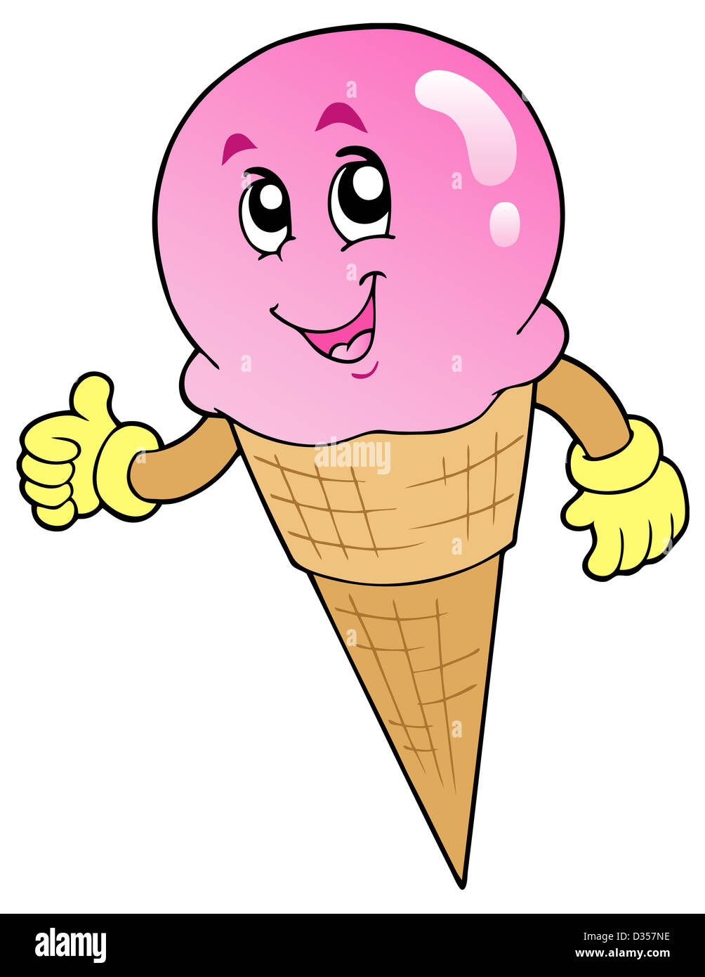 Cute smiling ice cream - isolated illustration Stock Photo - Alamy