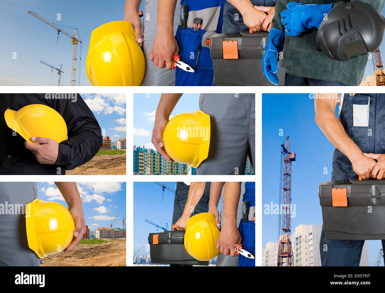 Collage of construction workers hi-res stock photography and images - Alamy