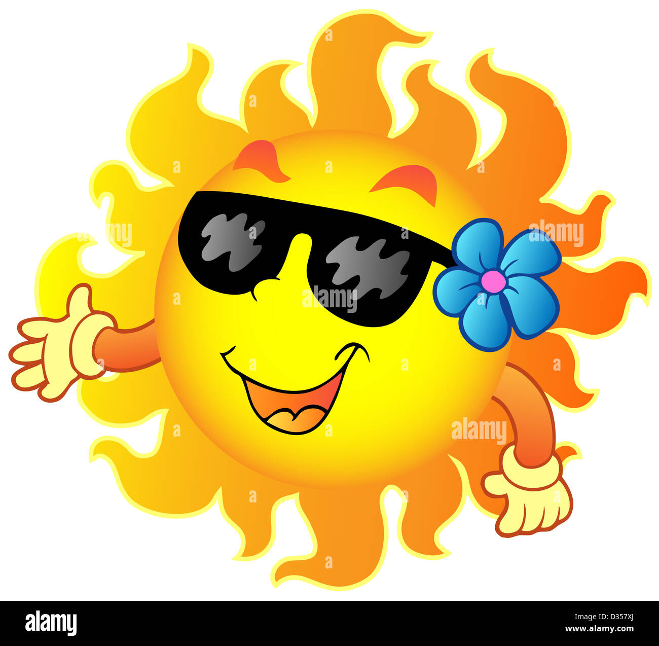 Happy summer Sun 1 - isolated illustration Stock Photo - Alamy