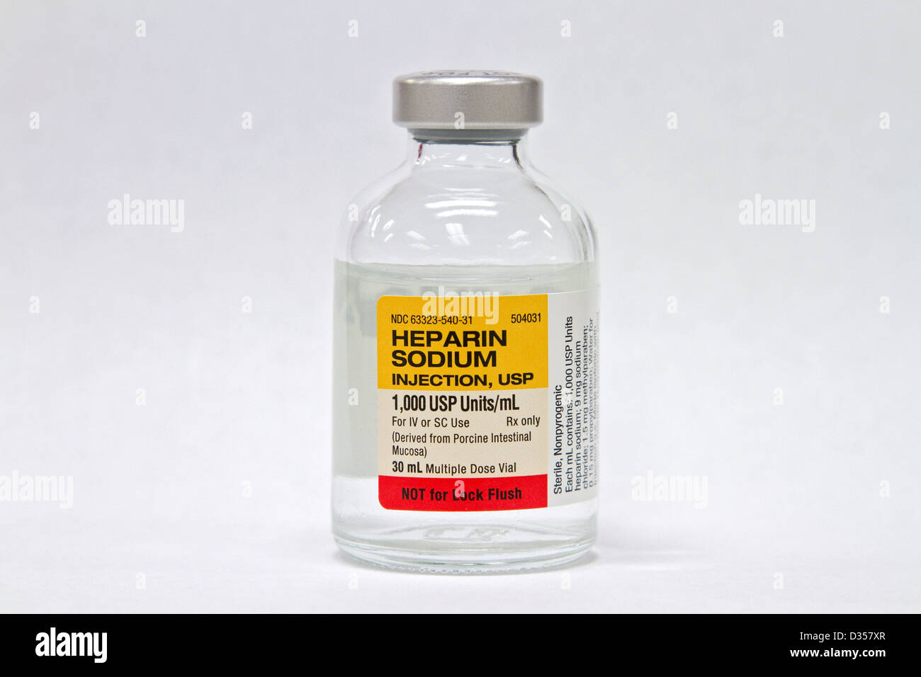 Heparin sodium bottle used for injection Stock Photo - Alamy