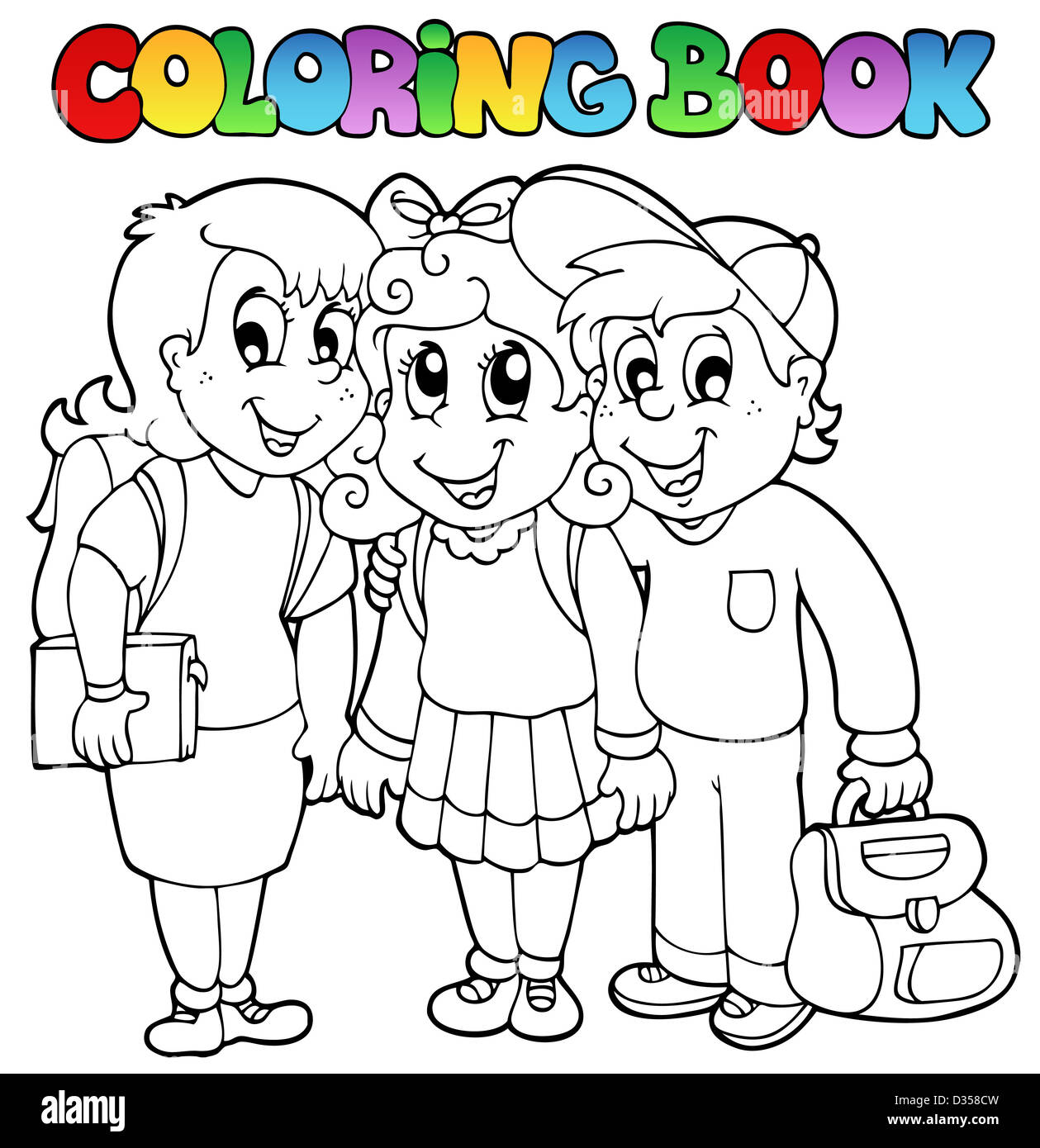 Coloring book school cartoons thematic Cut Out Stock Images & Pictures ...
