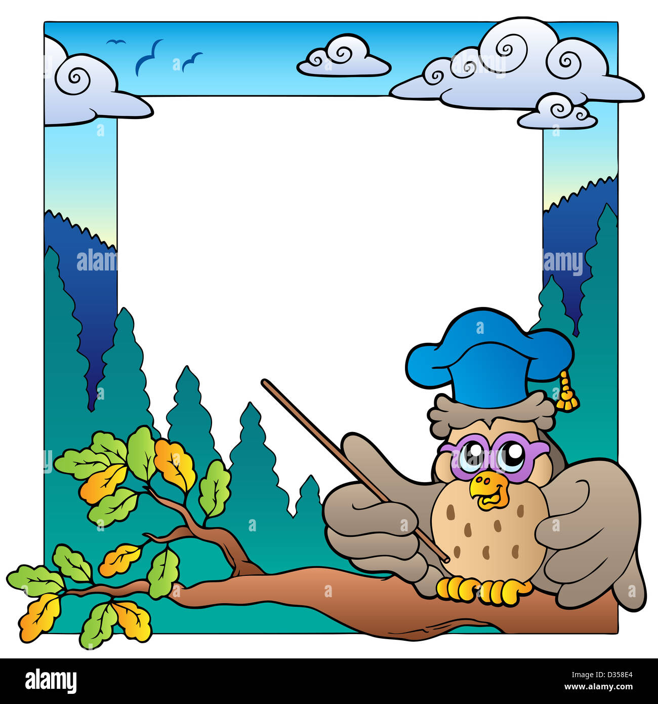 School theme frame 3 - color illustration Stock Photo - Alamy