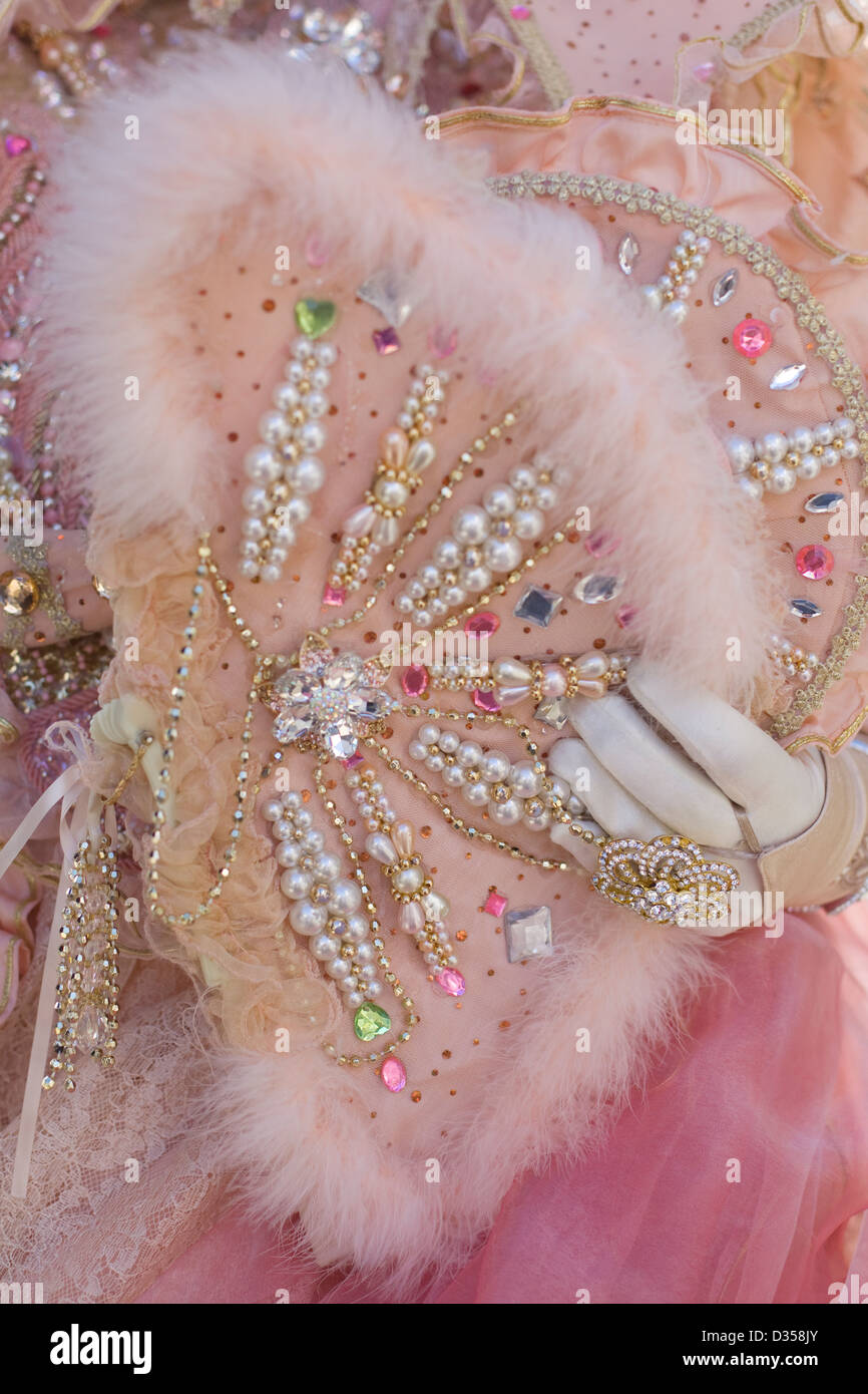 Decorative Gloved Hand holding a Fan for the Venice Carnival Stock ...