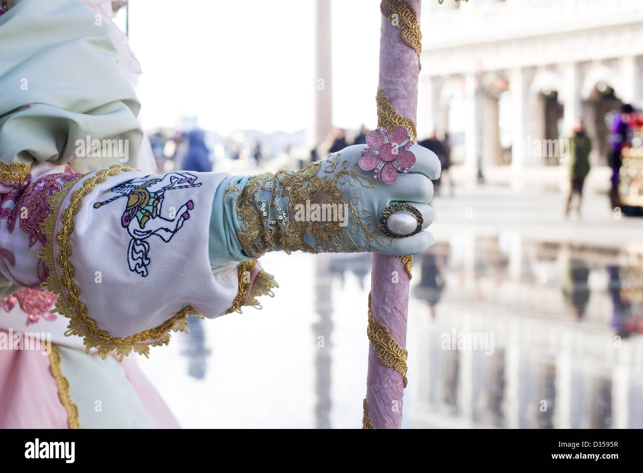 Decorative Gloved Hand holding a Stave for the Venice Carnival Stock ...