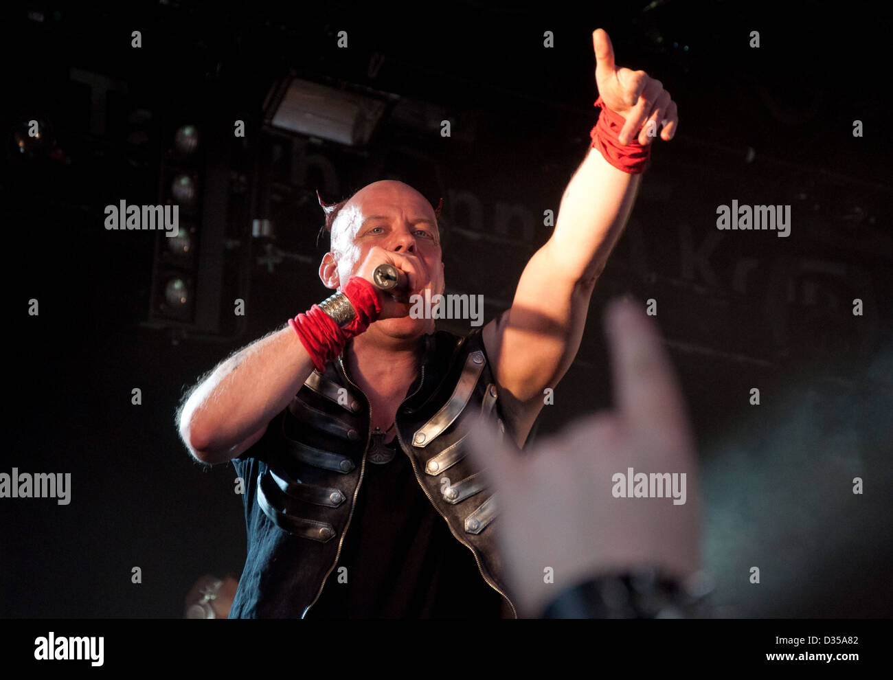 Mike "Teufel" Paulenz of the German band Tanzwut performing live at the ...