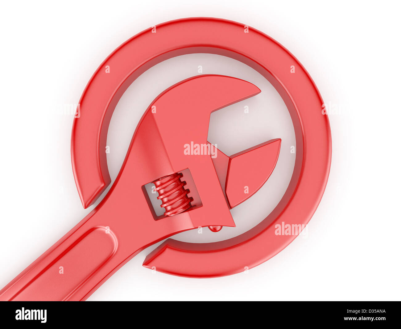 Adjustable wrench on white isolated background. 3d Stock Photo - Alamy