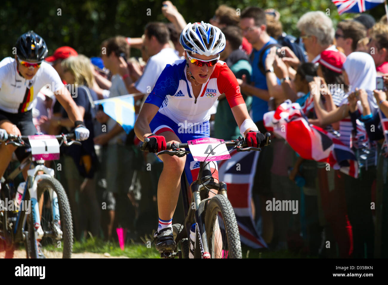 Julie Bresset in the womens Olympic Mountain Bike Race London 2012 ...