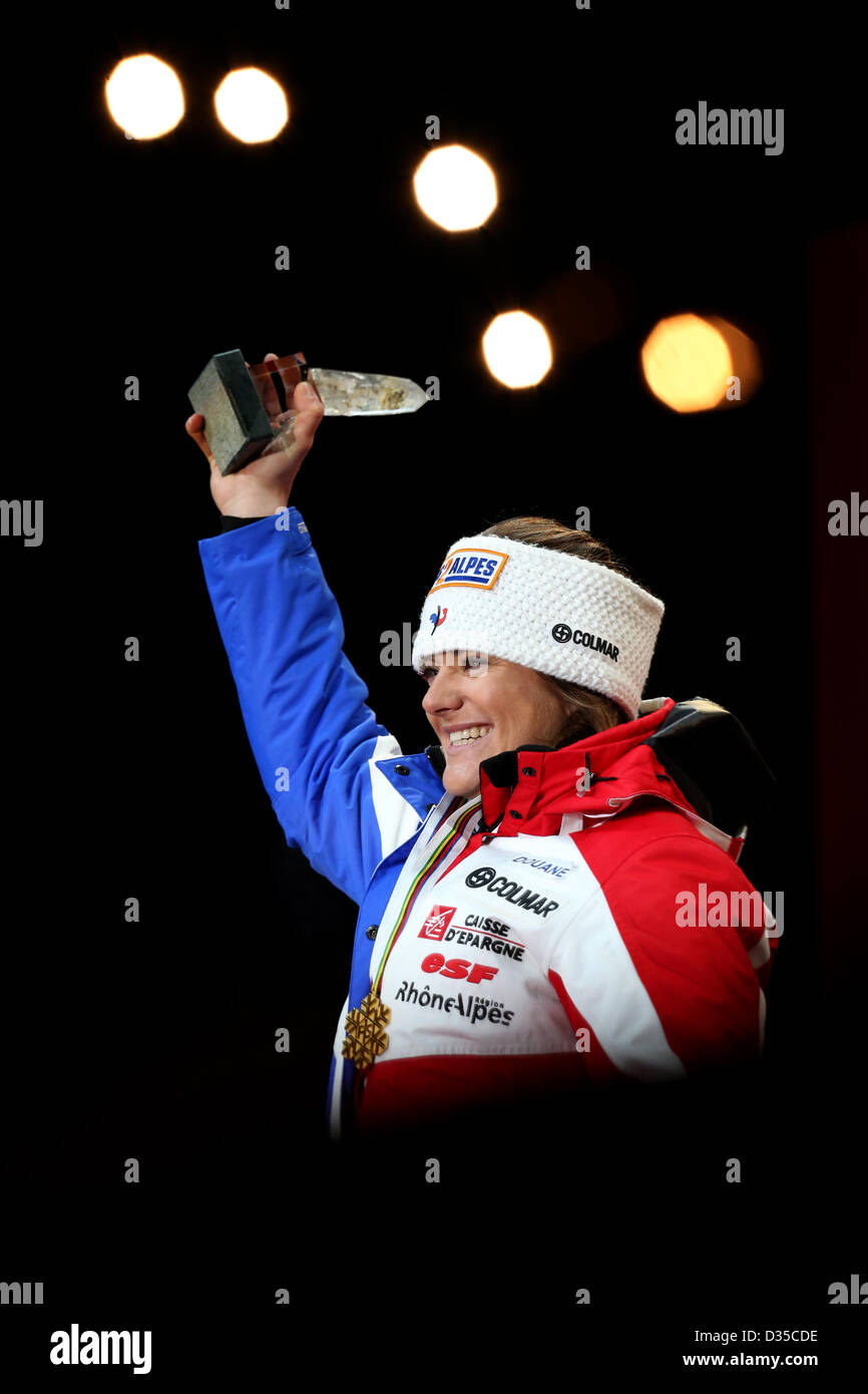 Gold medalist Marion Rolland of France celebrates on the podium during ...