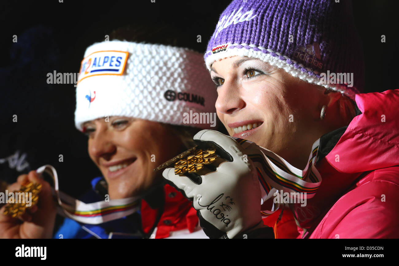 Gold medalist Marion Rolland of France (L) and bronze medal winner ...