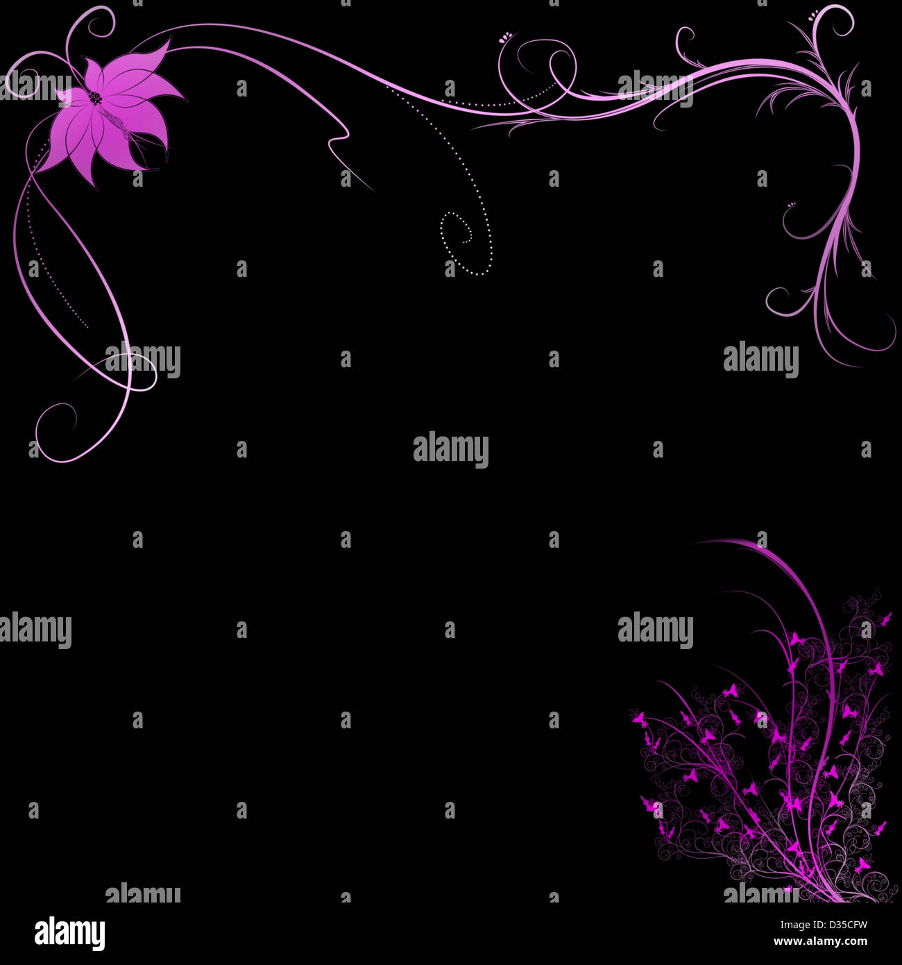 Beautiful illustrated flower background design with space for your text ...