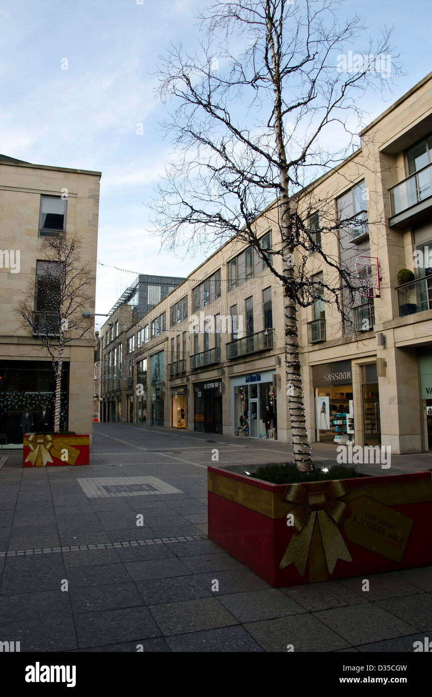 The centre of Edinburgh closed on Christmas Day - Multrees Walk Stock ...