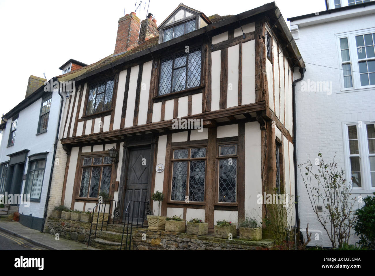 Medieval half-timbered house in Rye High Street, England Stock Photo ...