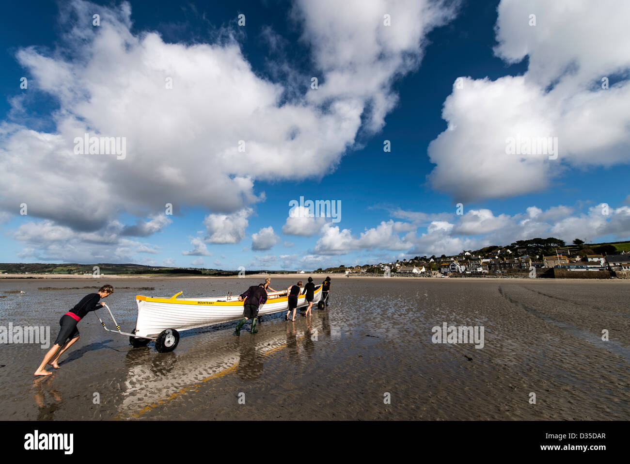 Gig rowing in Marazion Cornwall England Great Britain UK Stock Photo ...