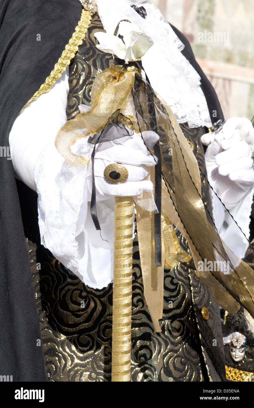 Decorative Gloved Hand holding a Stave for the Venice Carnival Stock ...
