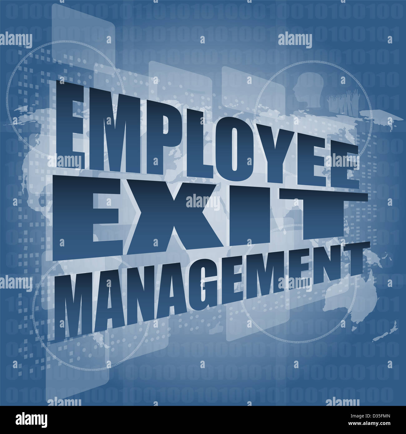 words employee exit management on digital touch business screen Stock Photo - Alamy